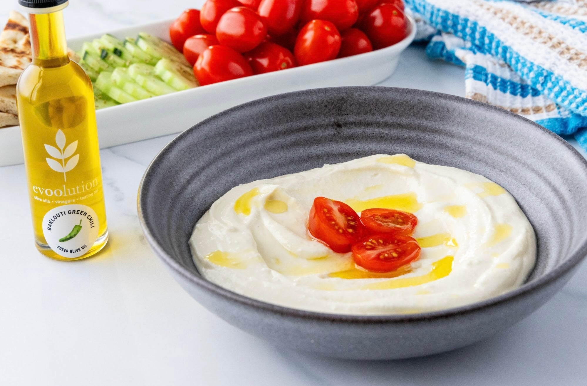 Spicy Whipped Feta with Baklouti Green Chili Olive Oil – Evoolution